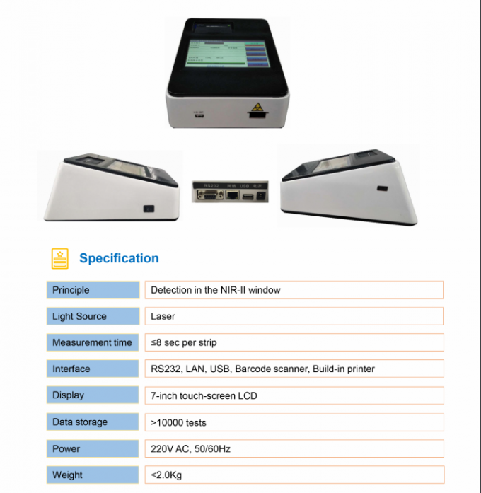 WWHS POCT Instrument IFA Dry Fluoroimmunoassay Analyser