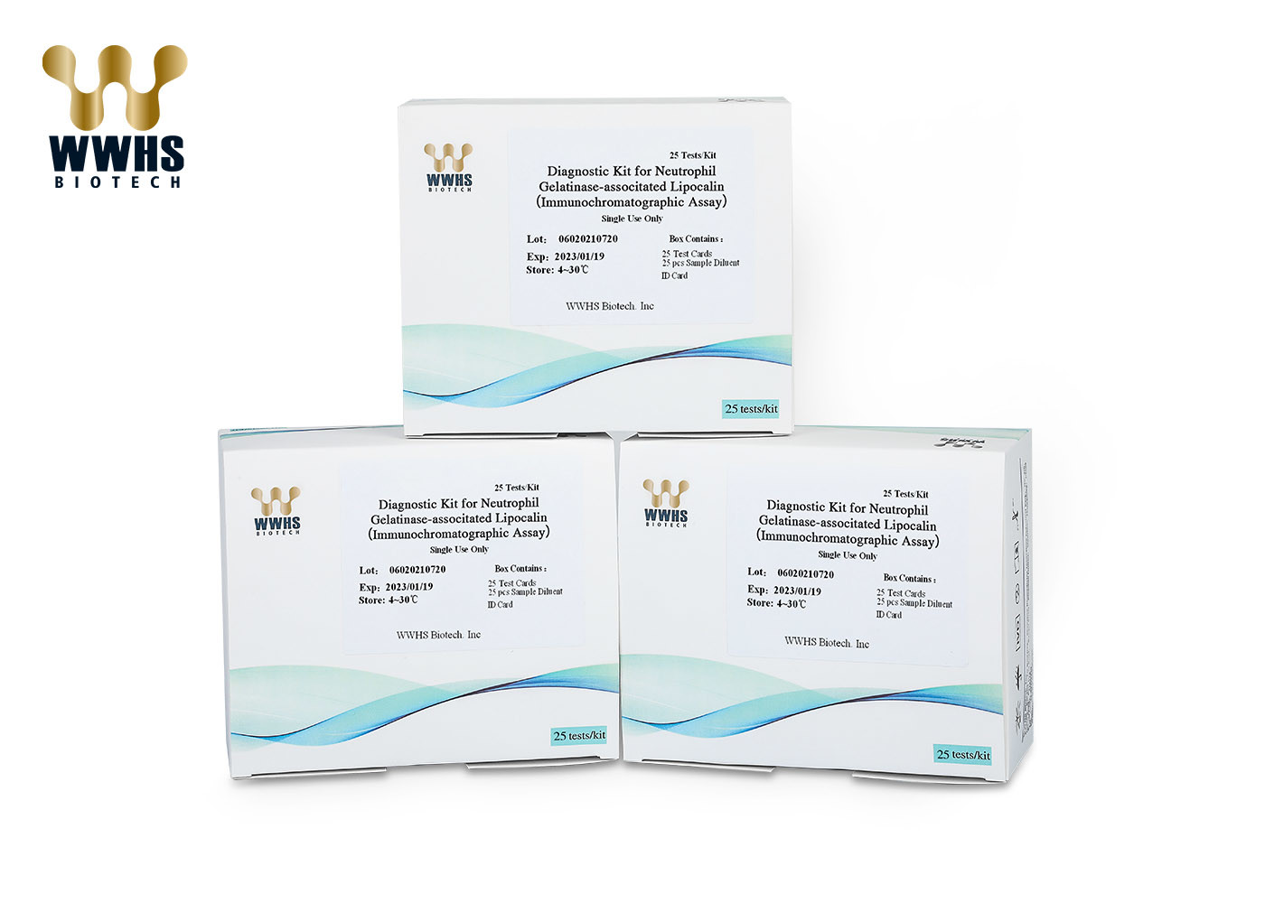 NGAL Rapid Test Kit IFA Colloidal Gold IVD Blood Diagnostic Cassette 20T