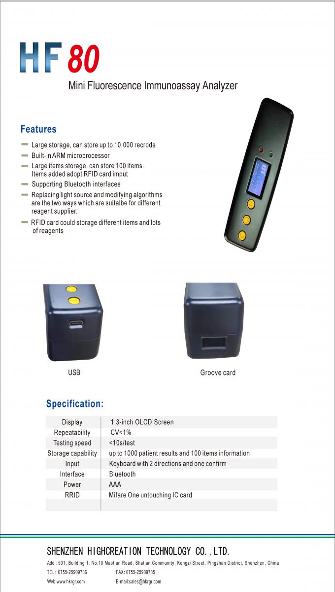 Mini Fluorescence Immunoassay Analyzer